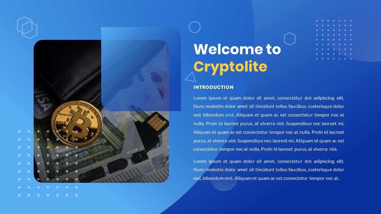 Cryptolite - Cryptocurrency Blockchain Keynote Template by yogaapr